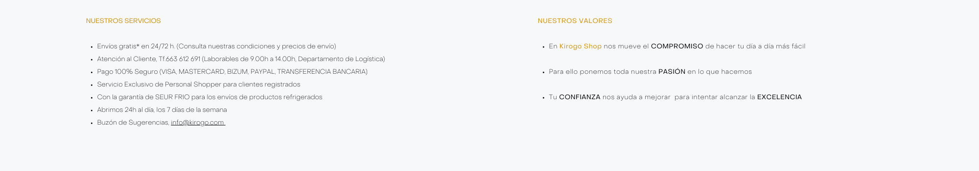 Kirogo Shop - Centro Comercial online